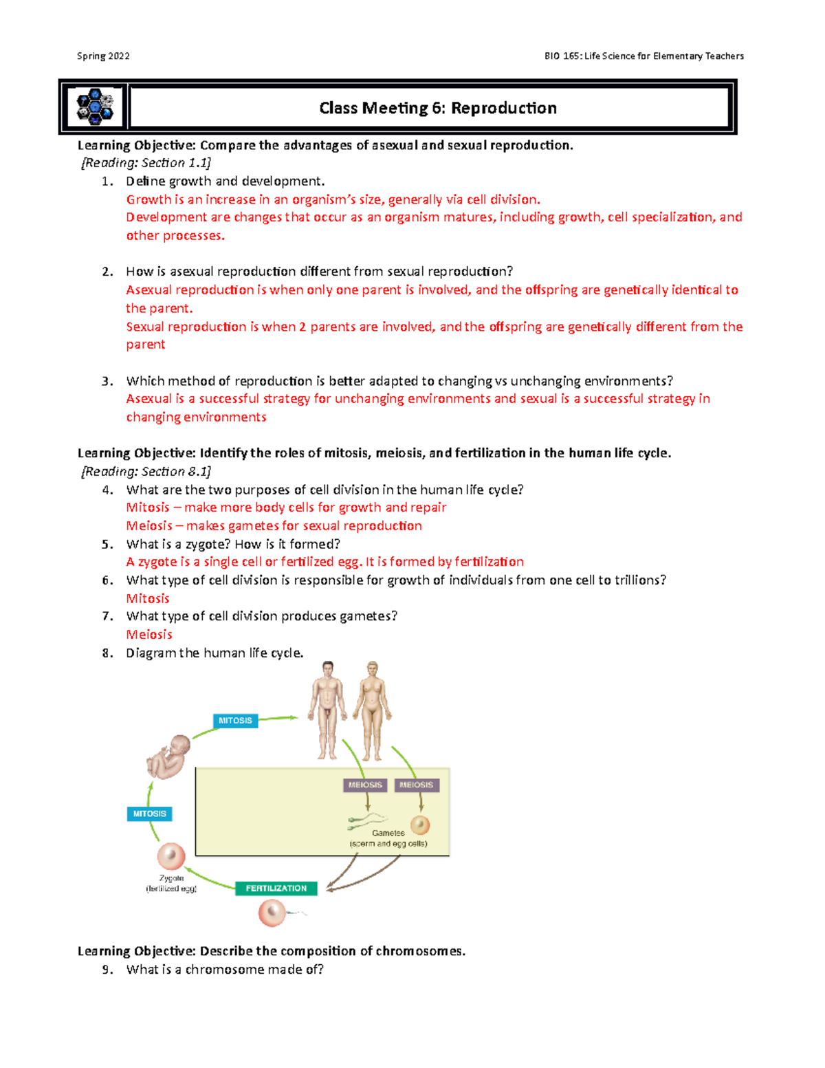 6 - Reproduction - Spring 2022 BIO 165: Life Science for Elementary ...