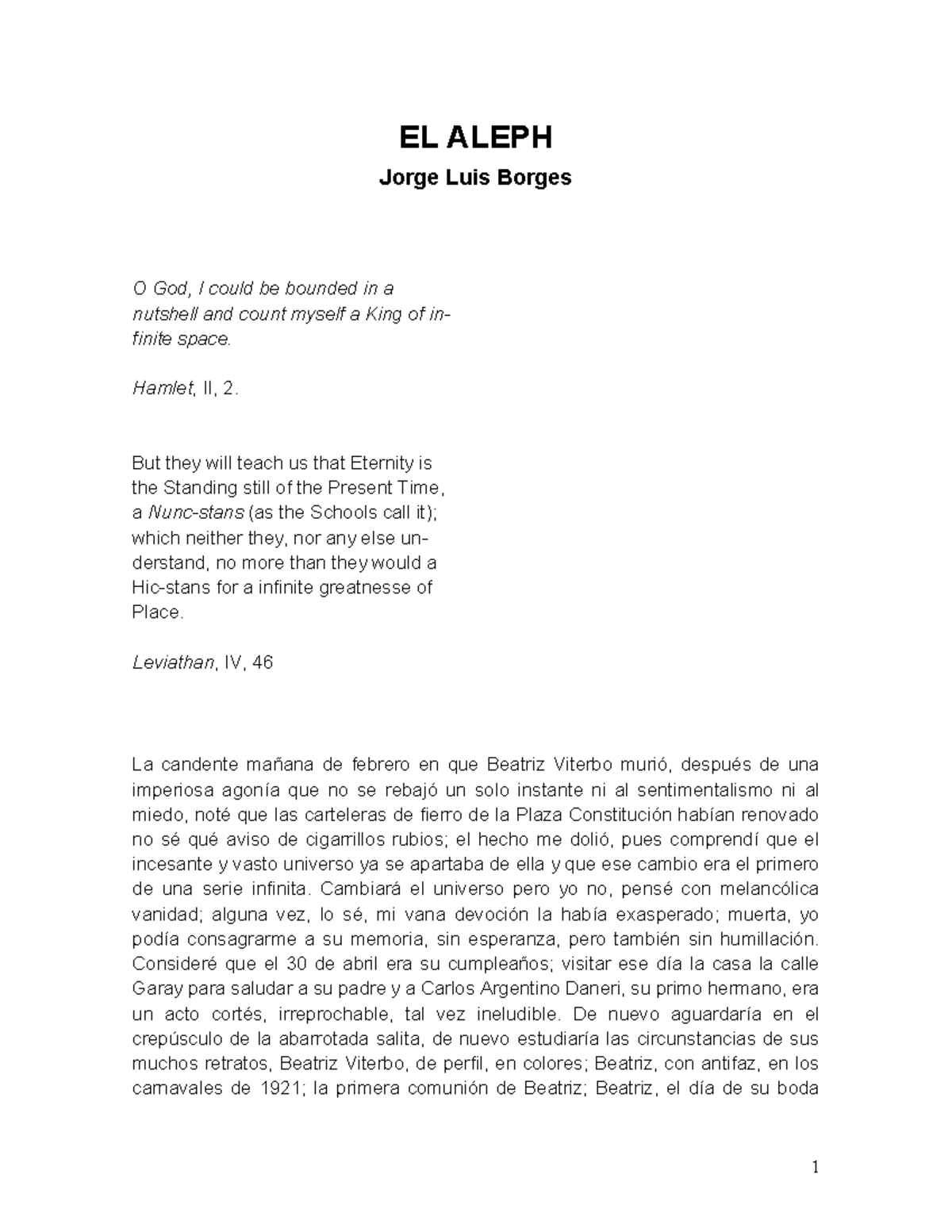 Jorge Luis Borges - El aleph - EL ALEPH Jorge Luis Borges O God, I ...