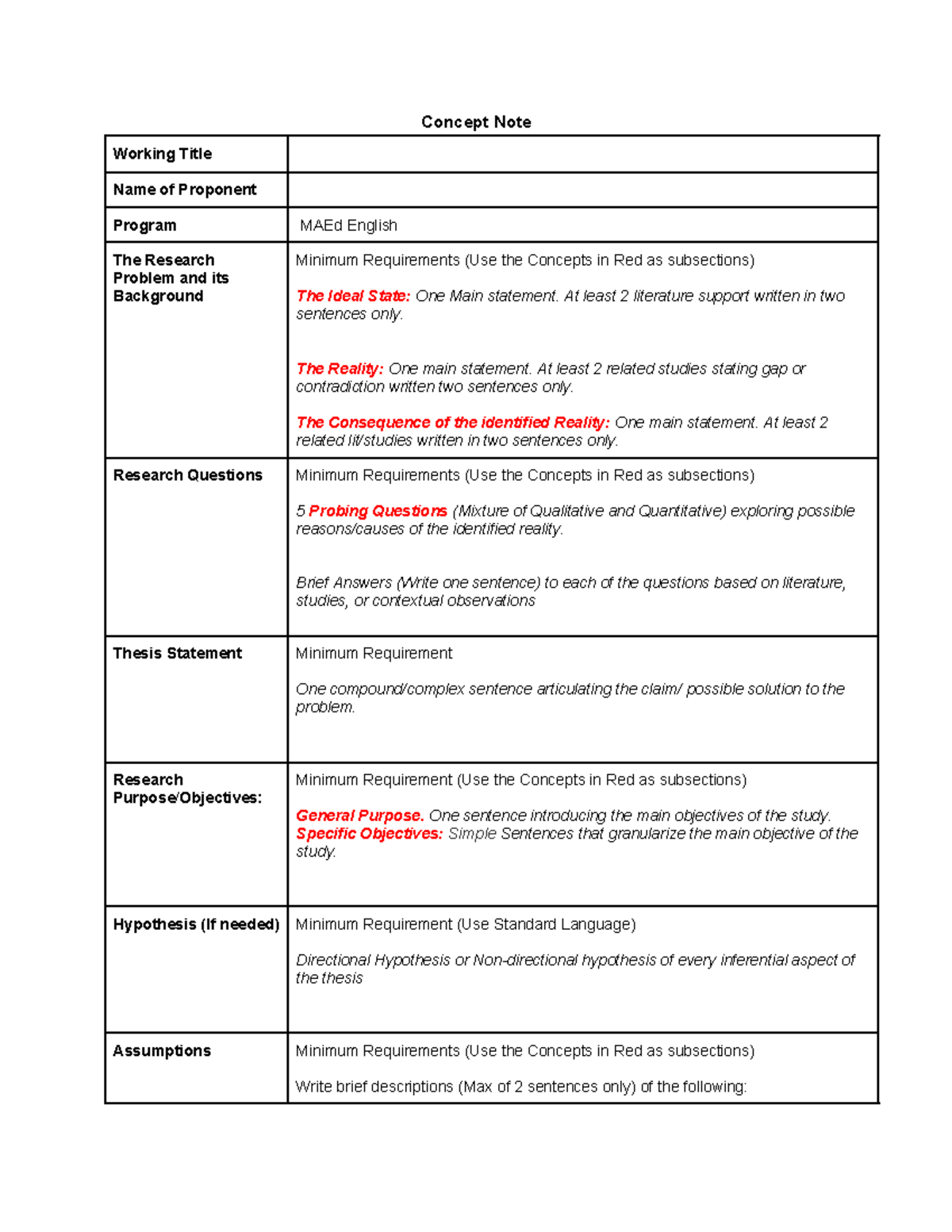 Concept-Note Template 2022s - Concept Note Working Title Name of ...
