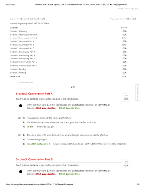 Test 3 - 1 - test - 8/10/2020 General Test – Mode: report – Unit 3 ...