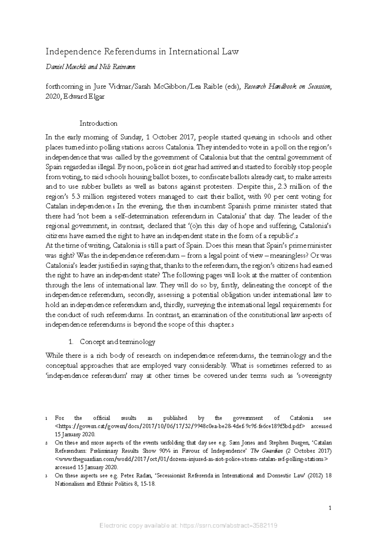 SSRN-id3582119 - Independence Referendums in International Law - 1 ...