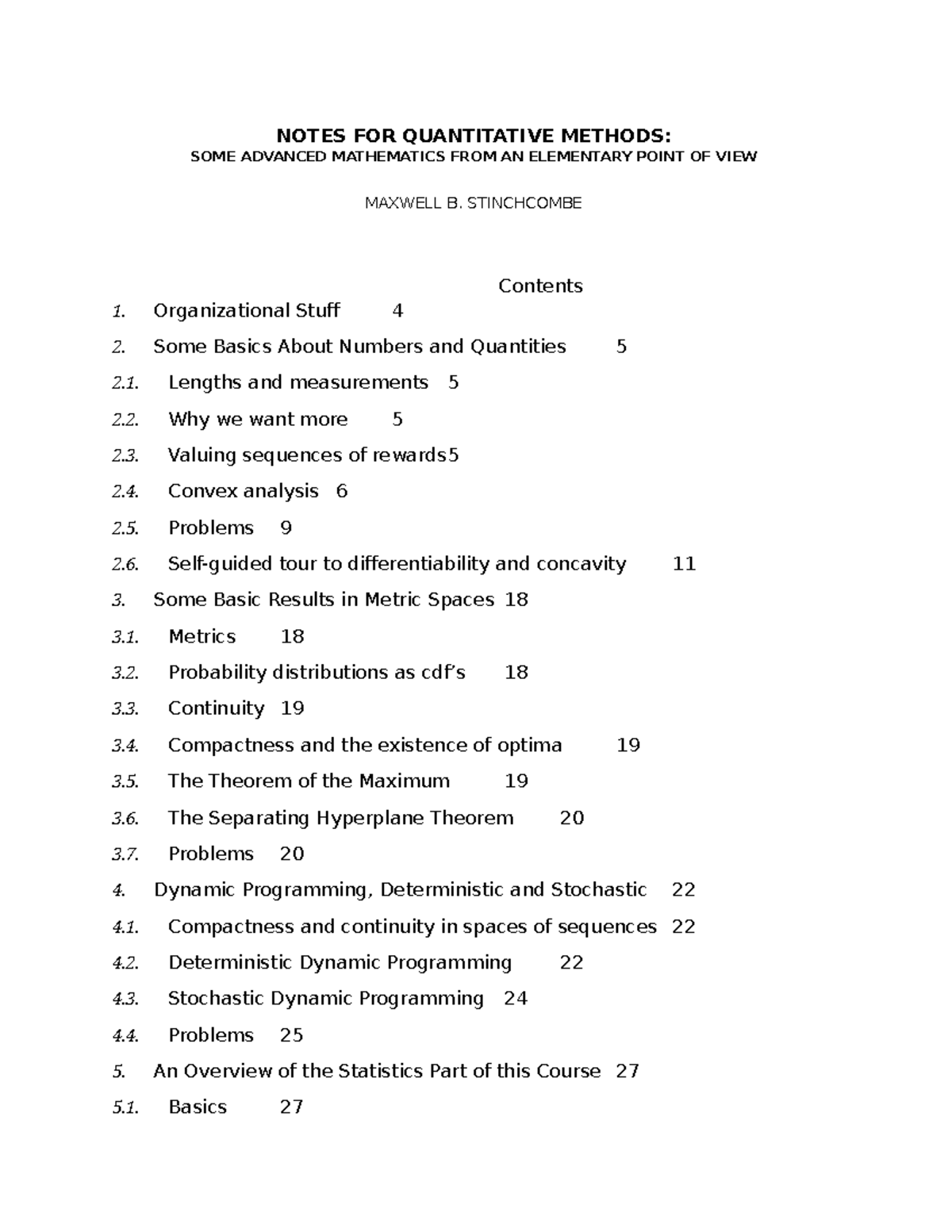 Qmnotes F 03 - NOTES FOR QUANTITATIVE METHODS: SOME ADVANCED ...
