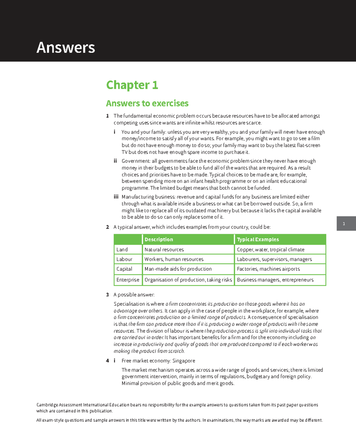 Cambridge International AS and A Level Economics Workbook Answers ...