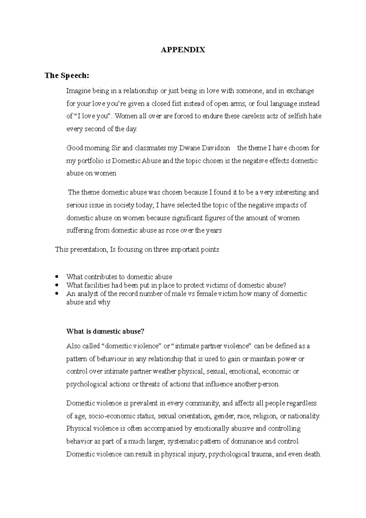 Appendix final - important material - APPENDIX The Speech: Imagine ...