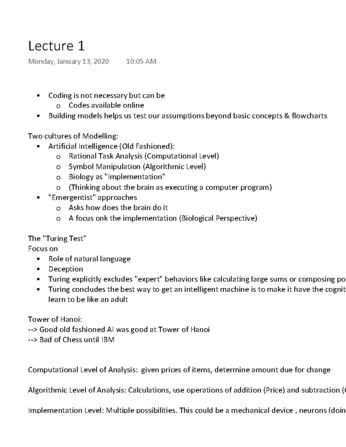 Lecture 1 - Introductory Lectuure - Modeling Neural Networks. Dr ...