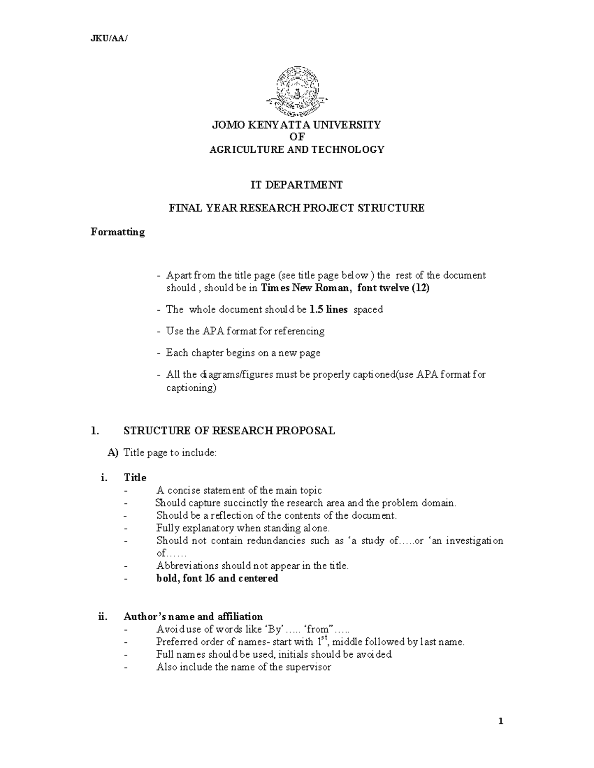 Structure OF IT Bachelors Sept2024 - JOMO KENYATTA UNIVERSITY OF ...