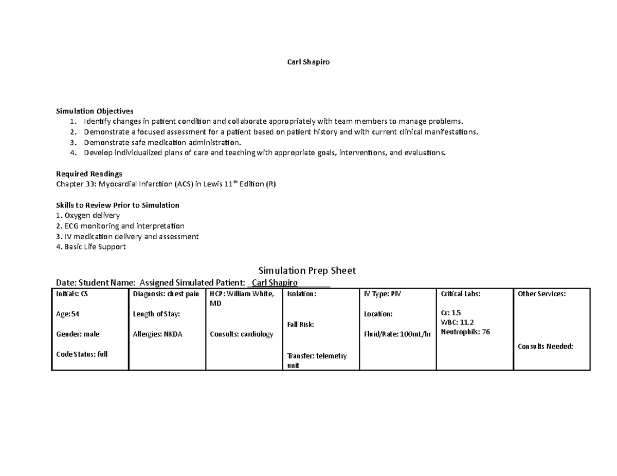 9N4984-6973 Carl Shapiro Student Prep-3 - Carl Shapiro Simulation ...