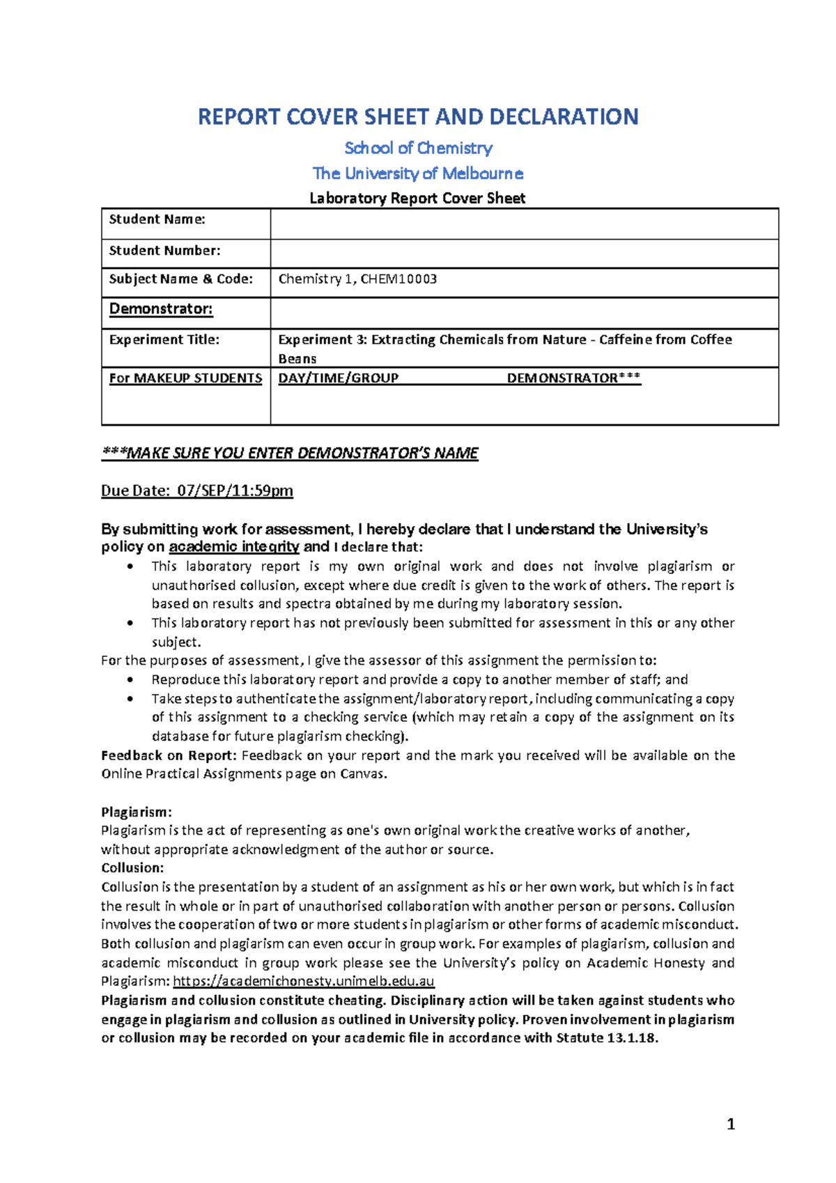 Experiment 3 10003 V2 july S2 2022 Student Report Template - REPORT ...
