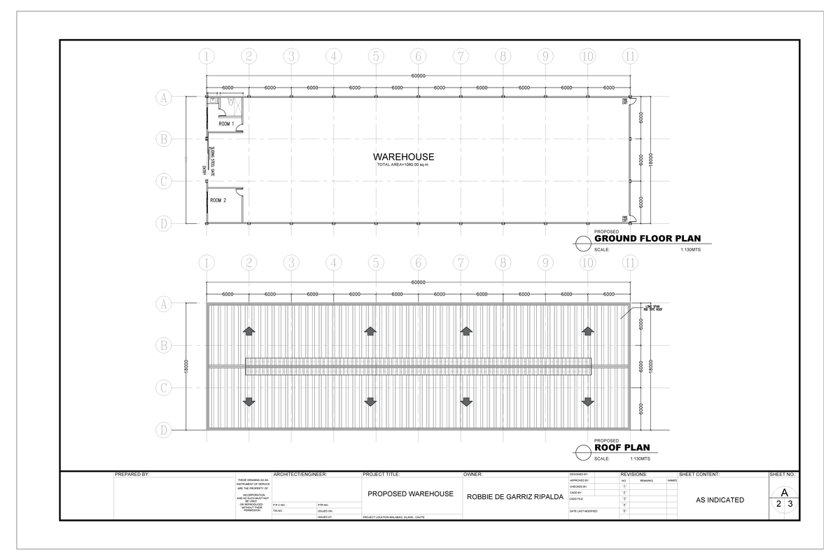 2 - Drawing Sample - SCALE:GROUND FLOOR PLAN 1:130MTS PROPOSED 6000 ...