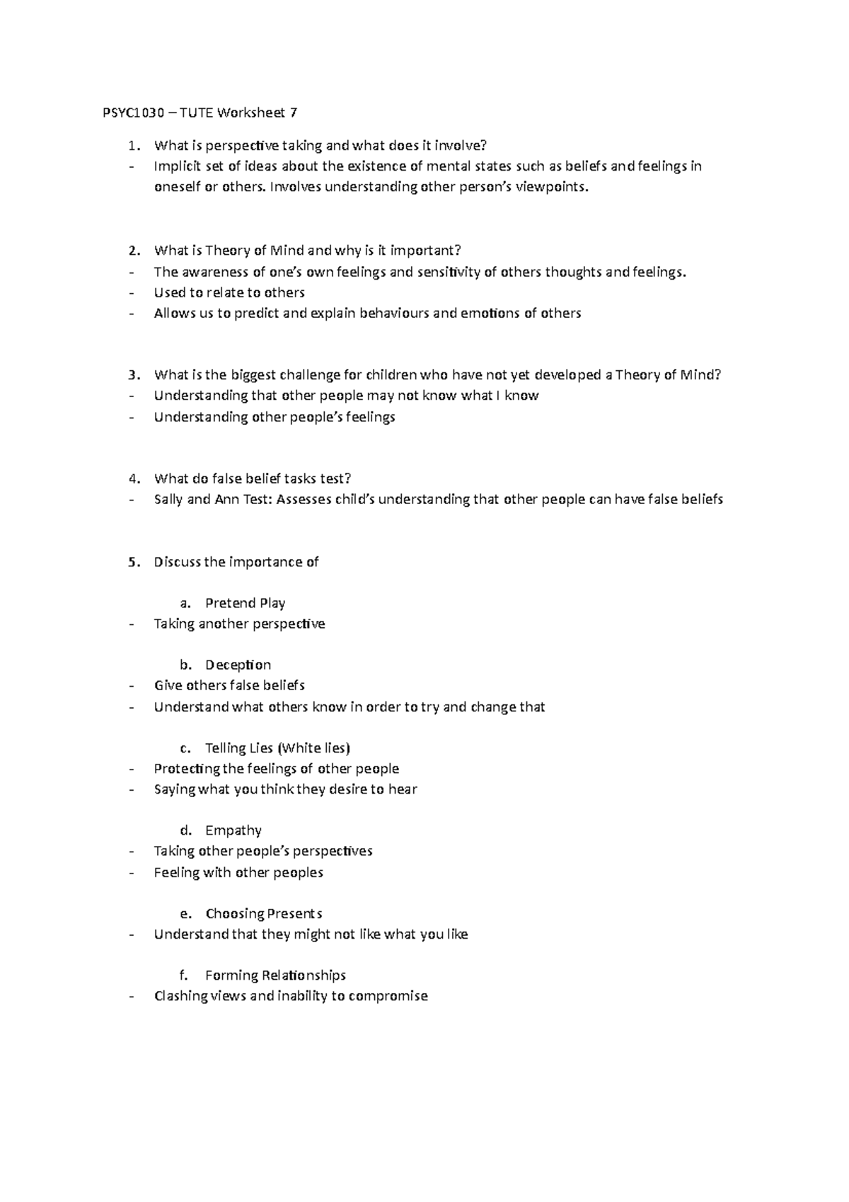 Tutorial work - 7 - worksheet (theory of mind) - PSYC1030 TUTE ...
