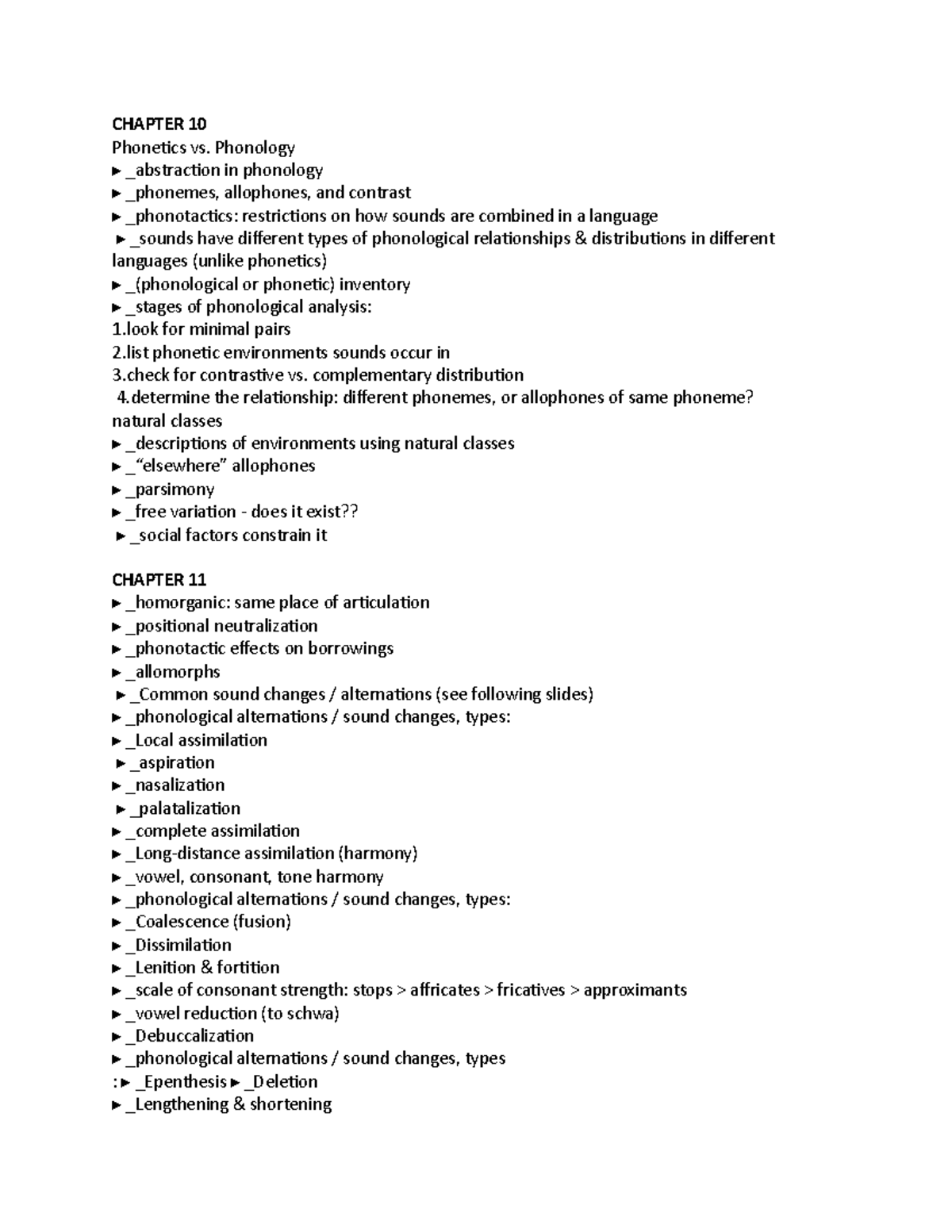 Phonology Exam Review - CHAPTER 10 Phonetics vs. Phonology _abstraction ...