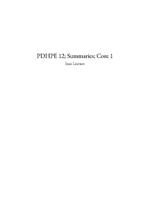 PDHPE preliminary year 11 yearly exam study notes, modules 1-2 and ...