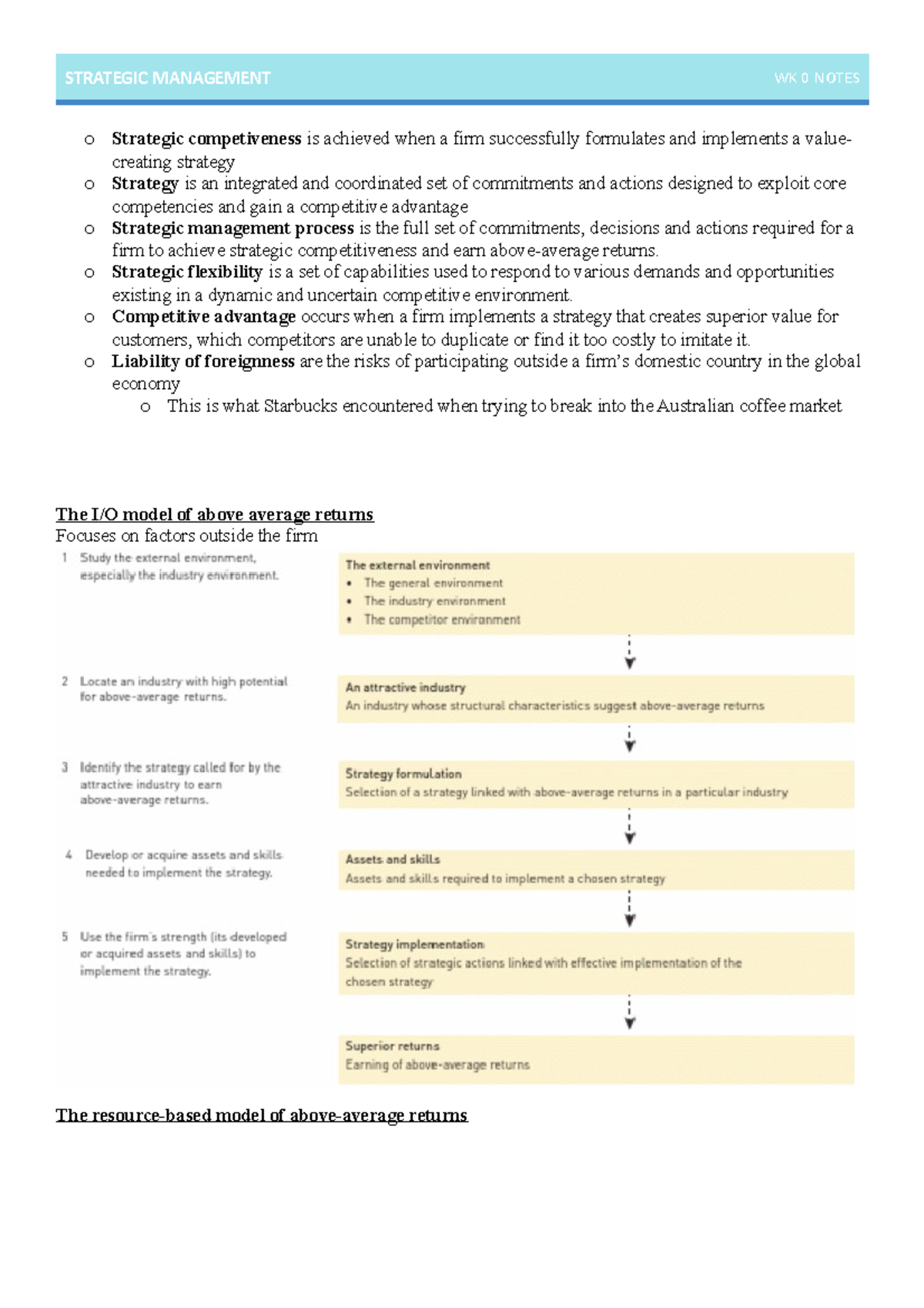 Strategic Management Wk 1 Notes: What is strategy? - STRATEGIC ...