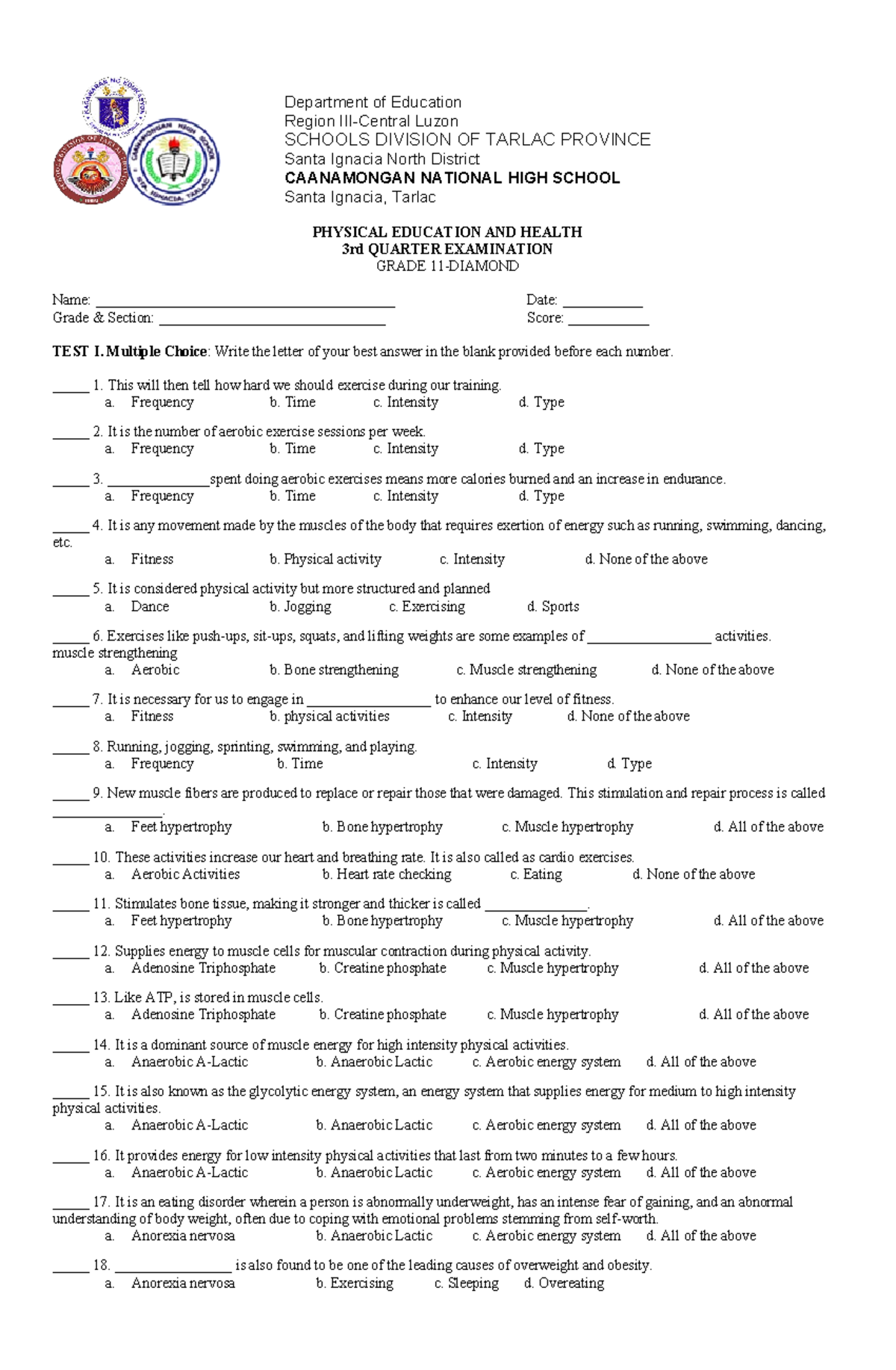 3rd-quarter-exam-in-pe-health compress - Department of Education Region ...