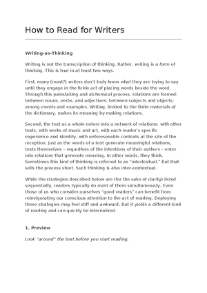 Guidelines for Writing a Reading Reflection - Guidelines for a writing ...