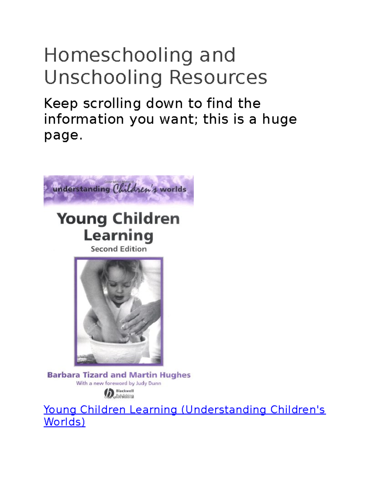 Homeschooling and Unschooling Resources - Homeschooling and Unschooling ...