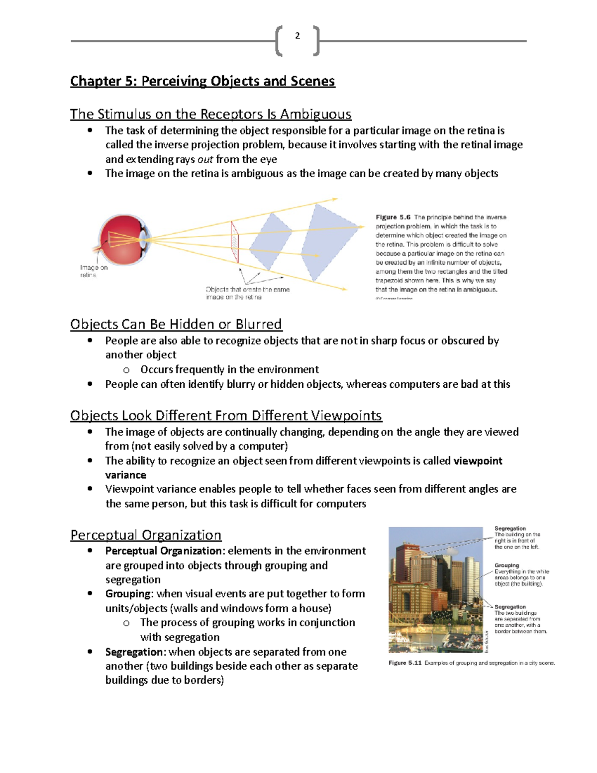 Chapter 5 - Perceiving Objects and Shapes - Chapter 5: Perceiving Objects and Scenes The ...