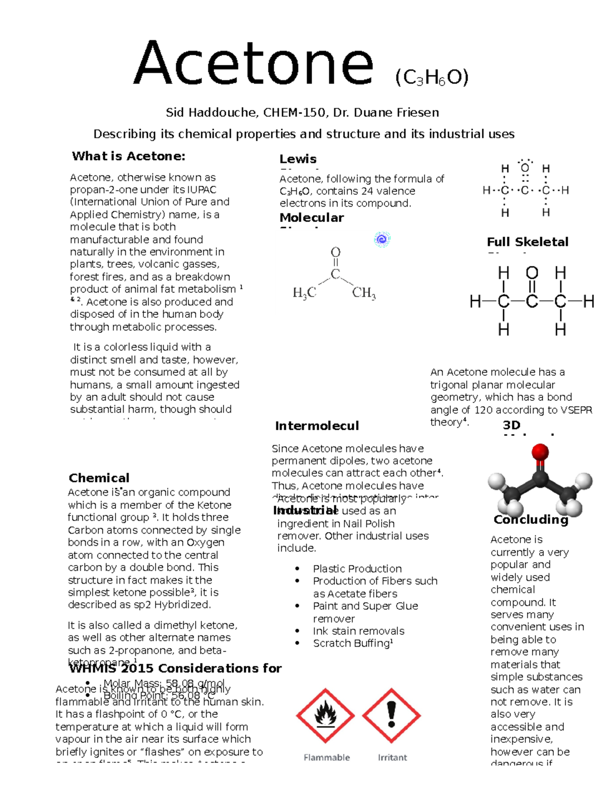 Molecule Assignment Poster - CHEM150 - VIU - Studocu