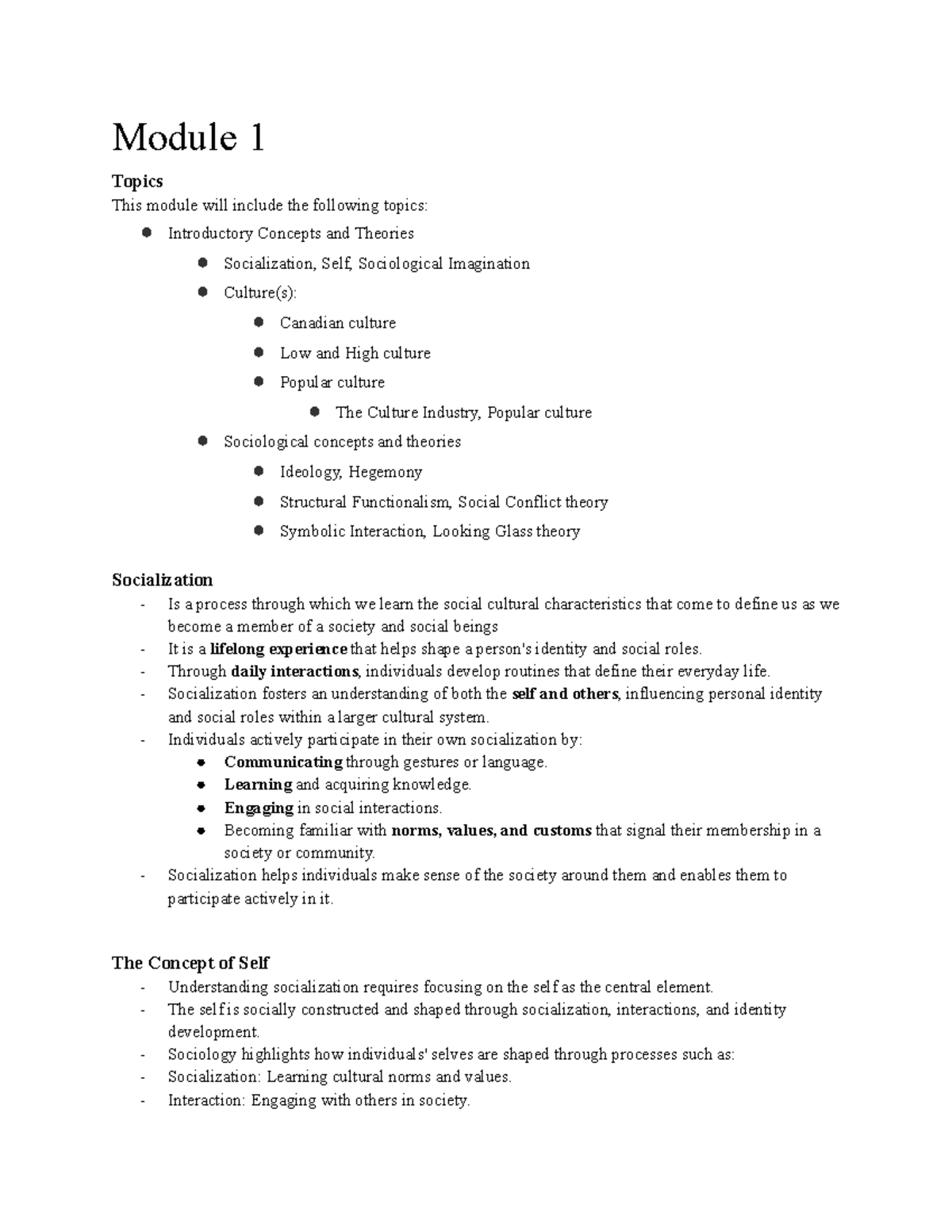 CSOC202 notes - module 1-11 answers - Module 1 Topics This module will ...