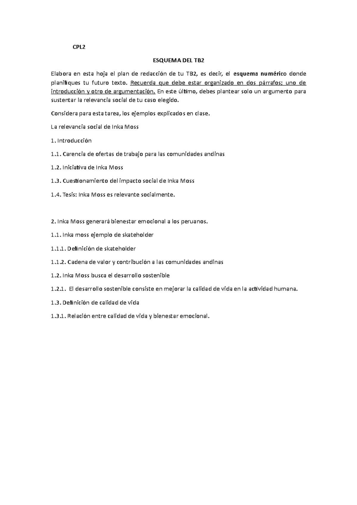 TB2-Esquema-Edu Reyes - CPL ESQUEMA DEL TB Elabora en esta hoja el plan de redacción de tu TB2 ...