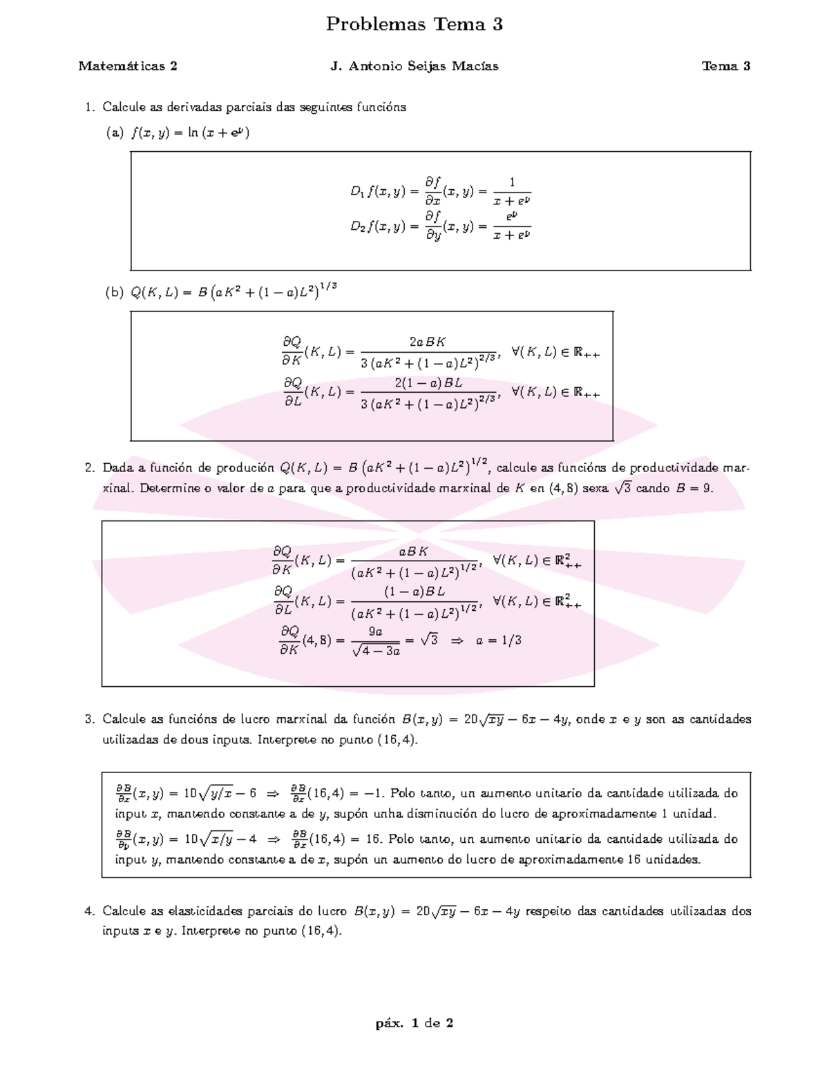 Exercicios Tema 3 Sol GL - Matem ́aticas 2 Problemas Tema 3 J. Antonio Seijas Mac ́ıas Tema 3 ...