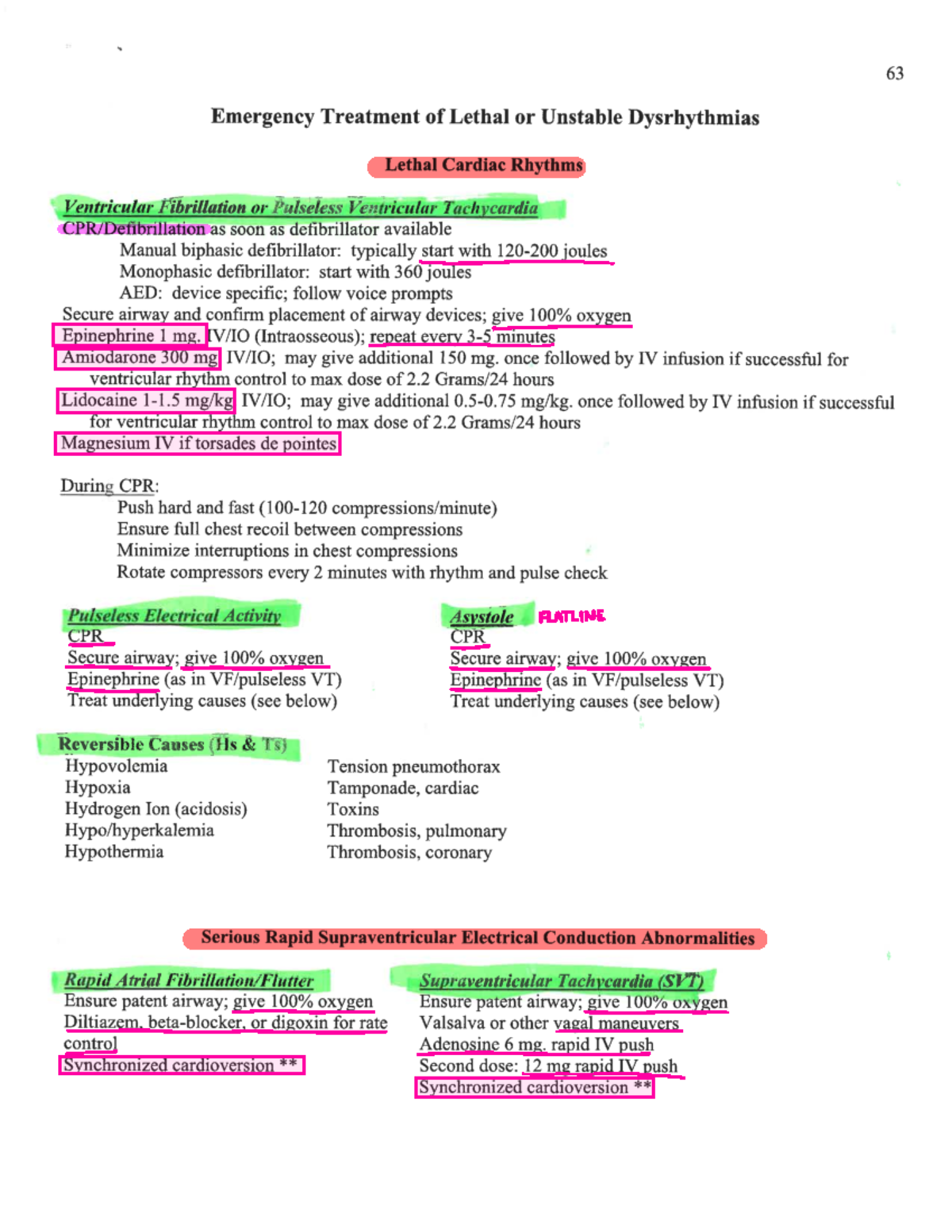 3. Dysrhythmia Emergency Treatment - NURS 4581 - = - ' = ÷ - Studocu