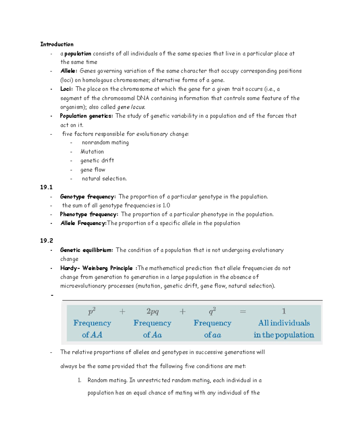 Biology 103 Chapter 19 Textbook Notes - **Introduction ** - a ...