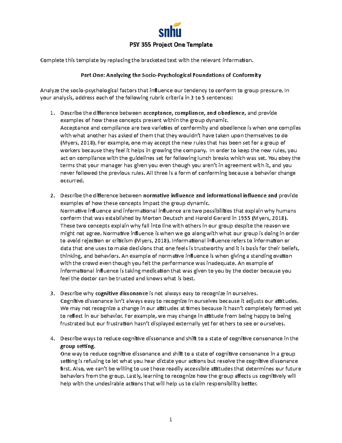 PSY 355 Project One Template - PSY 355 Project One Template Complete ...