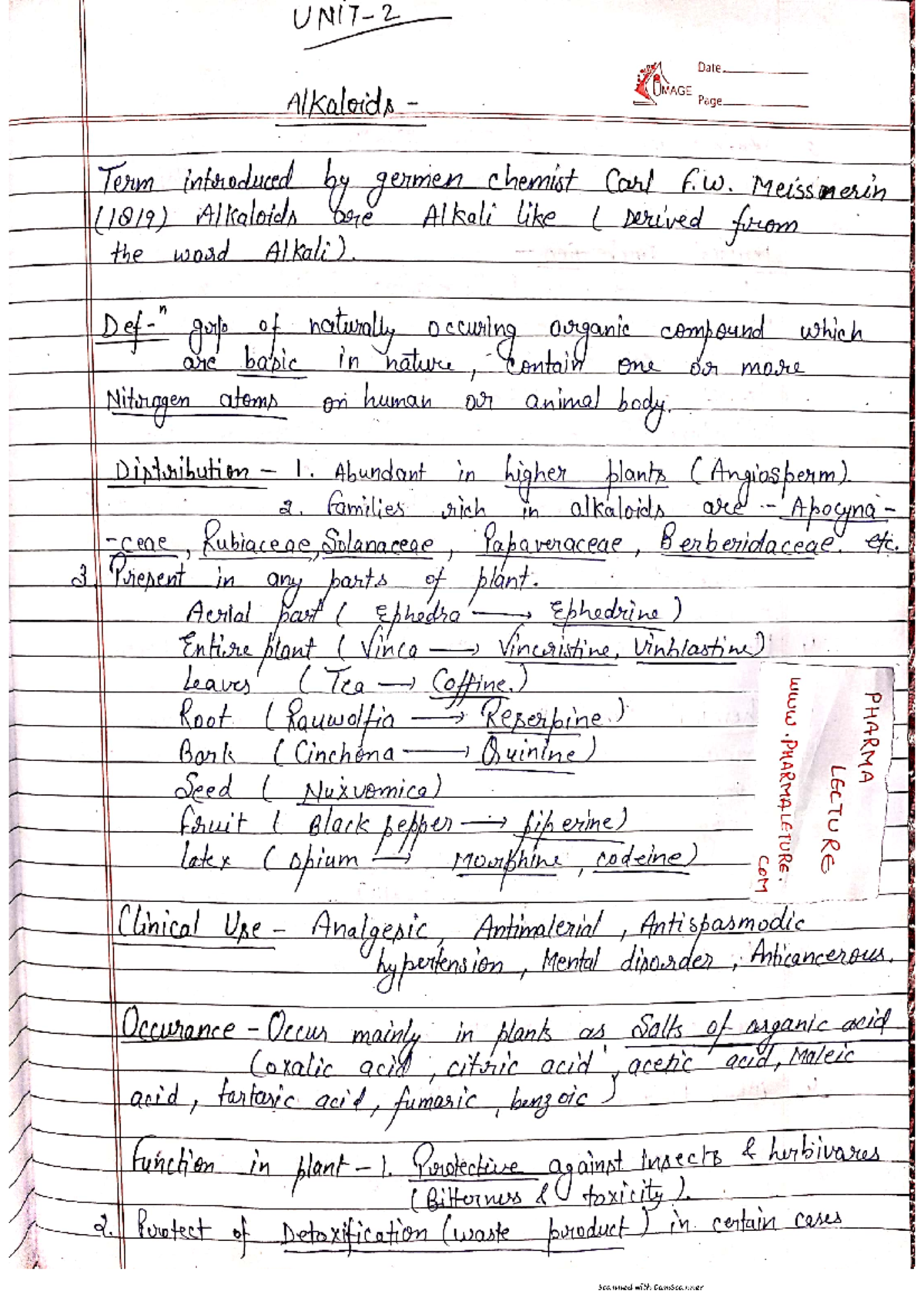 Unit2cognosy - Cognosy Unit2 - Medicinal Chemistry II – Theory - Studocu