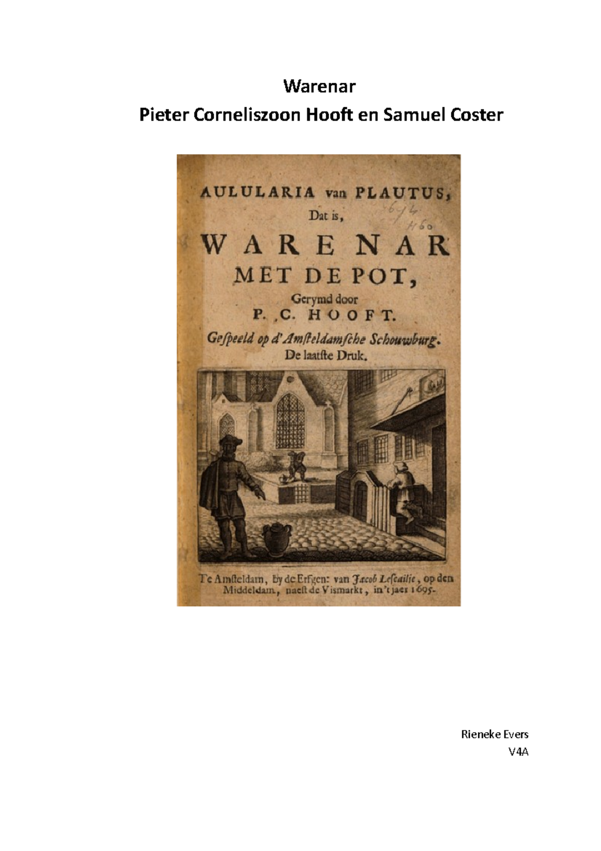 Warenar - Technische analyse - Warenar Pieter Corneliszoon Hooft en ...