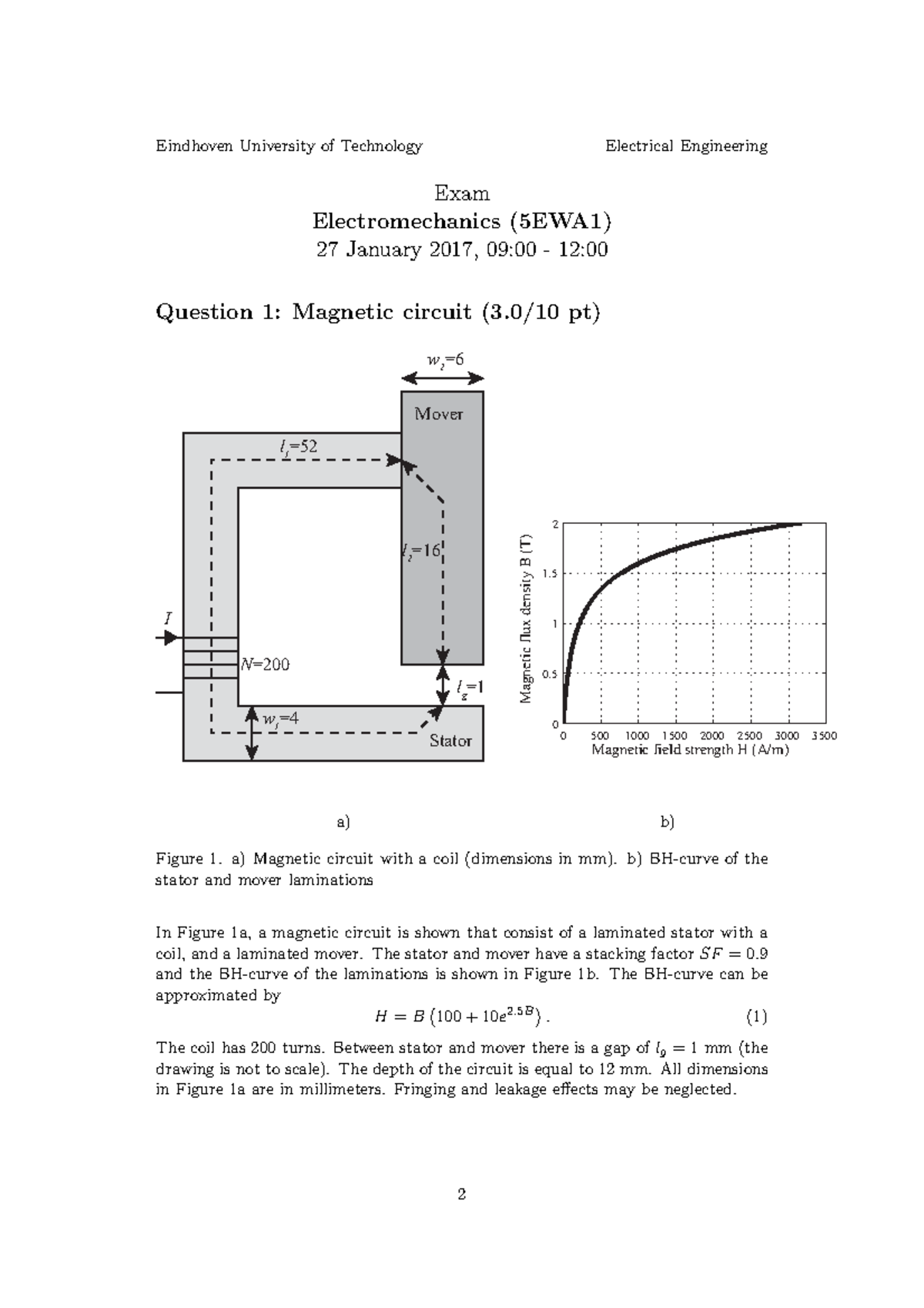 5EWA0 2017 01 final - Exam 2017 - Exam Electromechanics (5EWA1) 27 January 2017, 09:00 - 12 ...