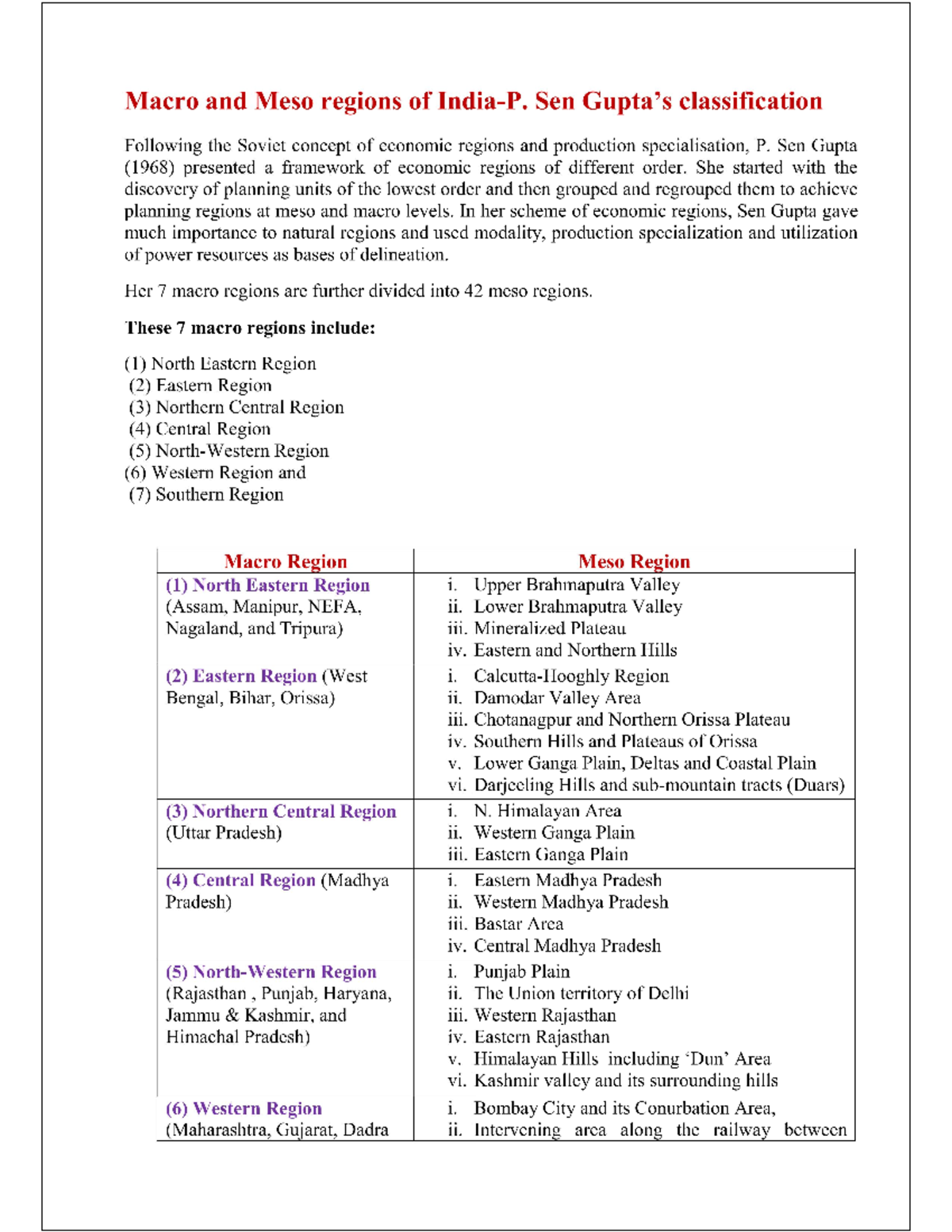 Unit - 1 2. P Sengupta Economic Region - Geography - Warning: Popup ...