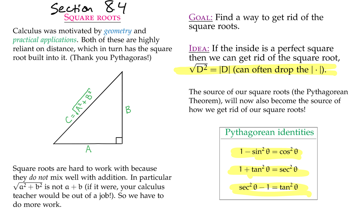 166 session 4 notes - Square roots Calculus was motivated by geometry ...