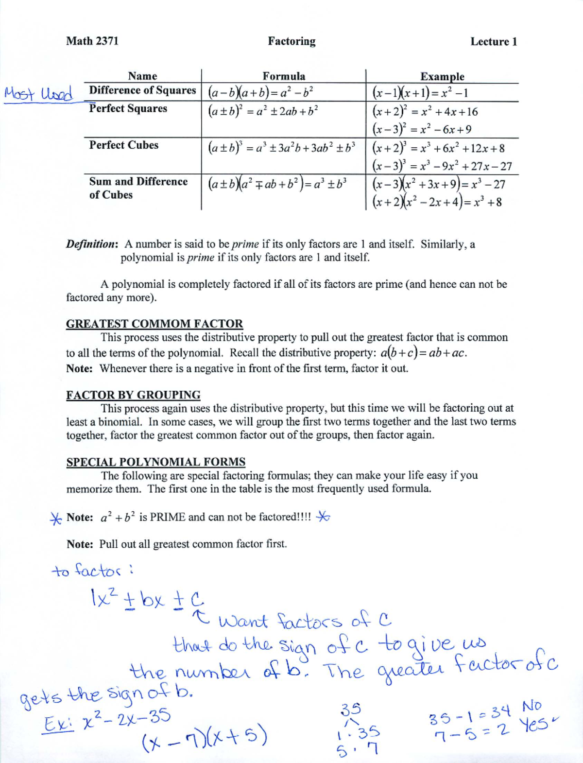 2371 L1D Factor key - The study material for business math 1 - MATH ...