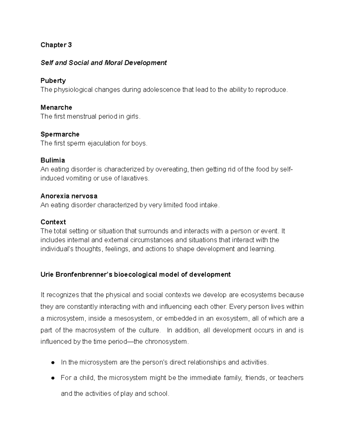 Educ 210 ch3 - chapter 3 - Chapter 3 Self and Social and Moral ...