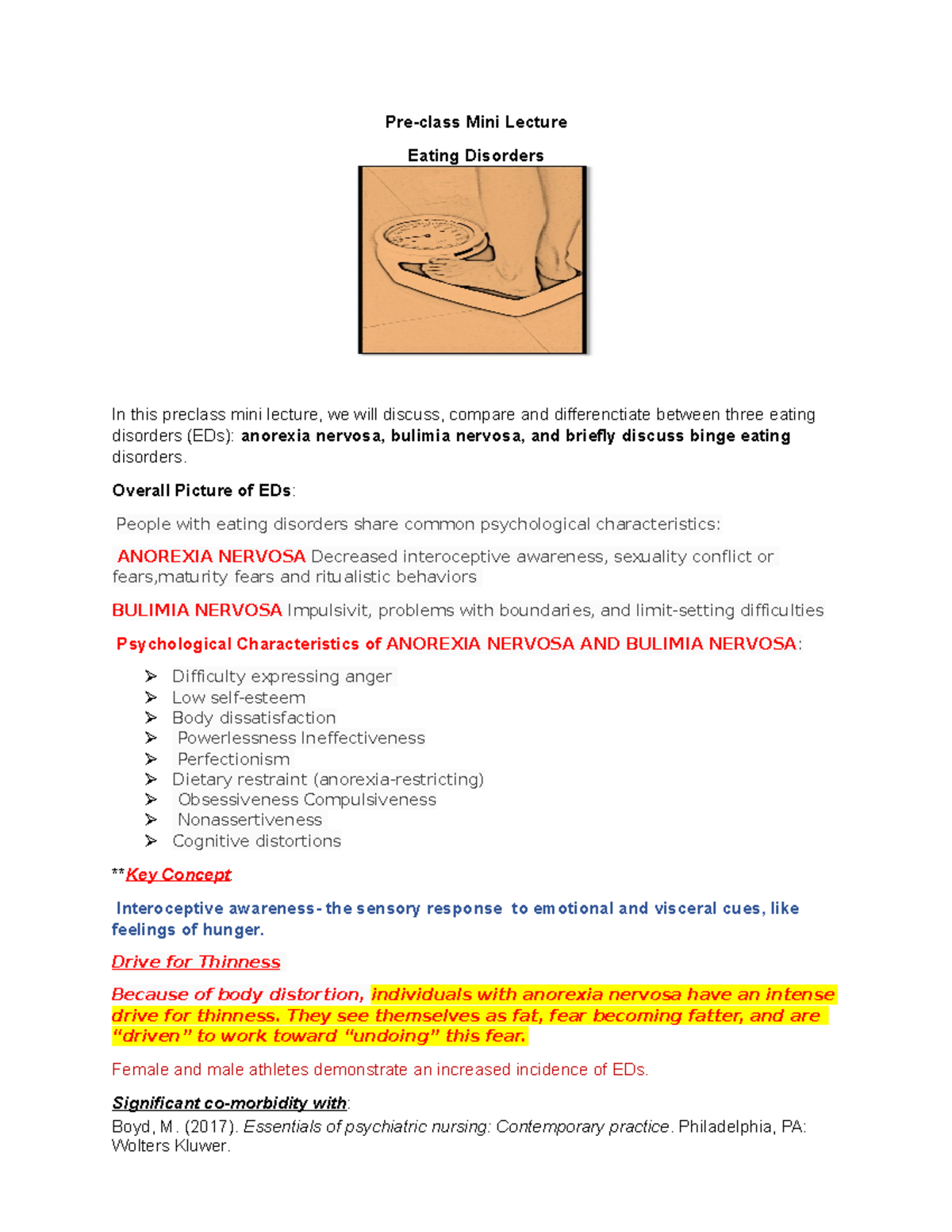 Preclass Mini Lecture Eating Disorders - Pre-class Mini Lecture Eating ...