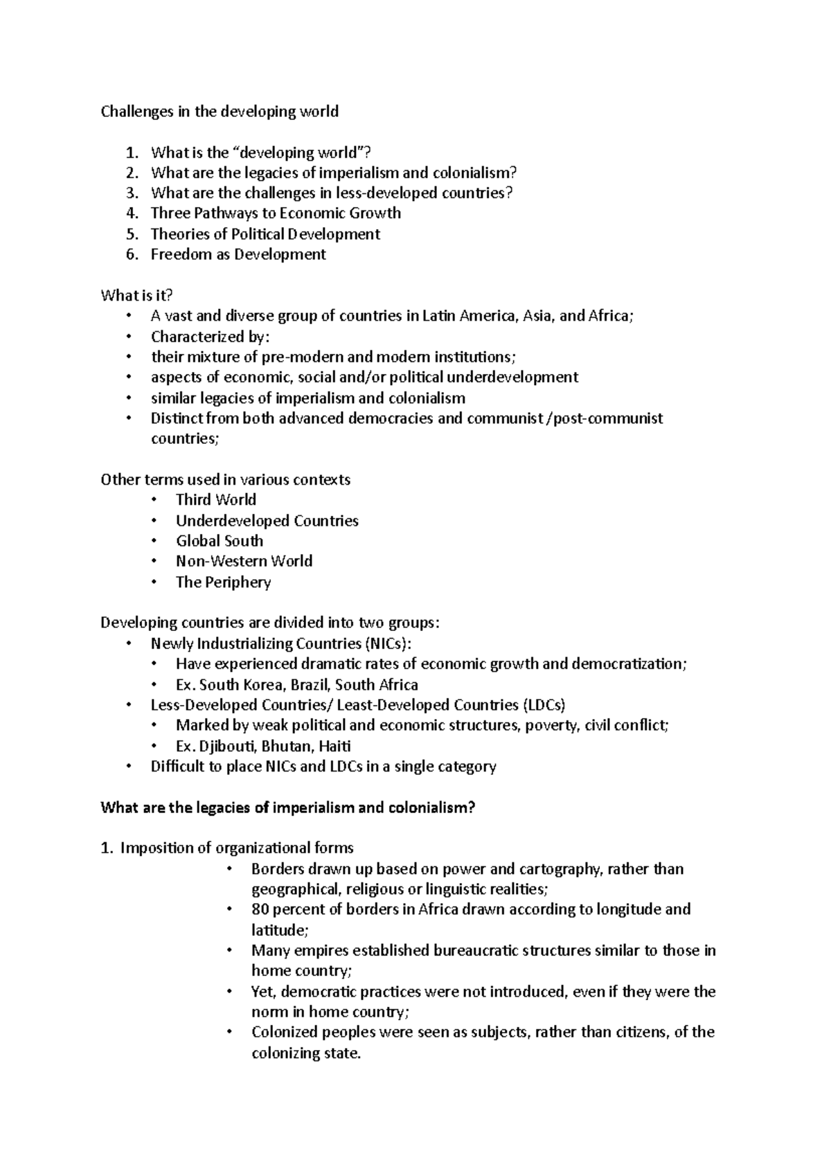 Challenges in the developing world - South Korea, Brazil, South Africa ...