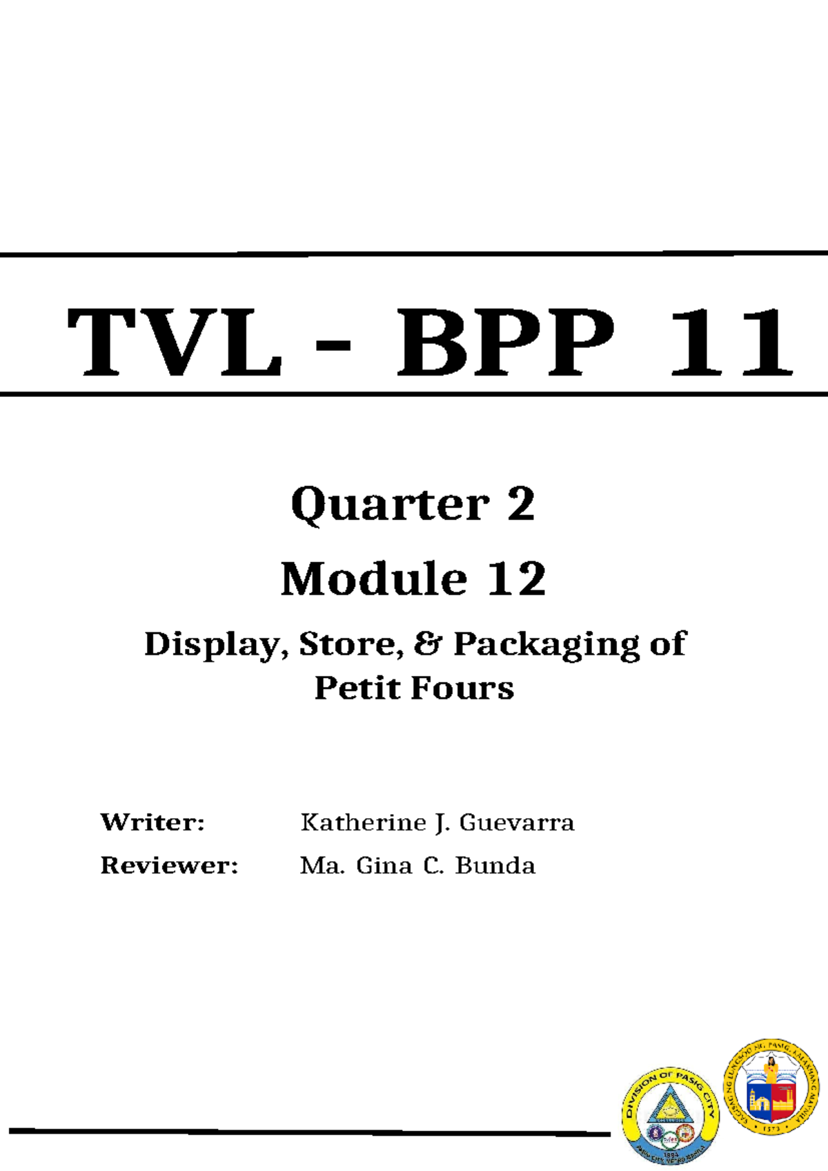 TVL - BPP11 - Q2 - M12 (1) - Bread and pastry production - TVL – BPP 11 Quarter 2 Module 12 ...