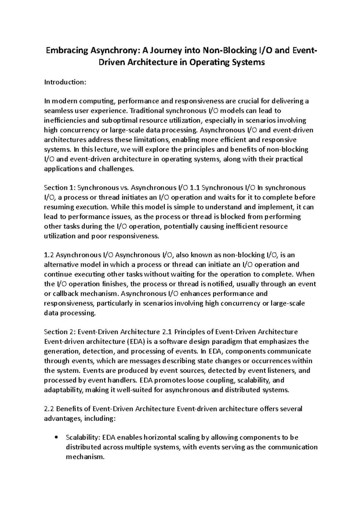 Embracing Asynchrony- A Journey into Non-Blocking I:O and Event-Driven Architecture in Operating ...