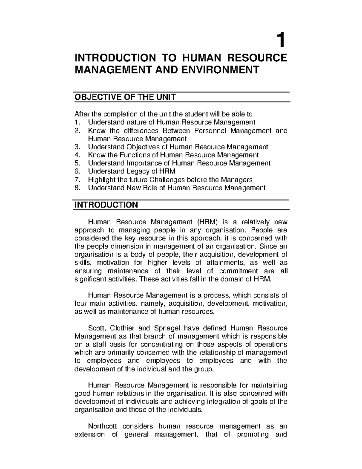 Human Res. Management - M. Com - I - INTRODUCTION TO HUMAN RESOURCE ...