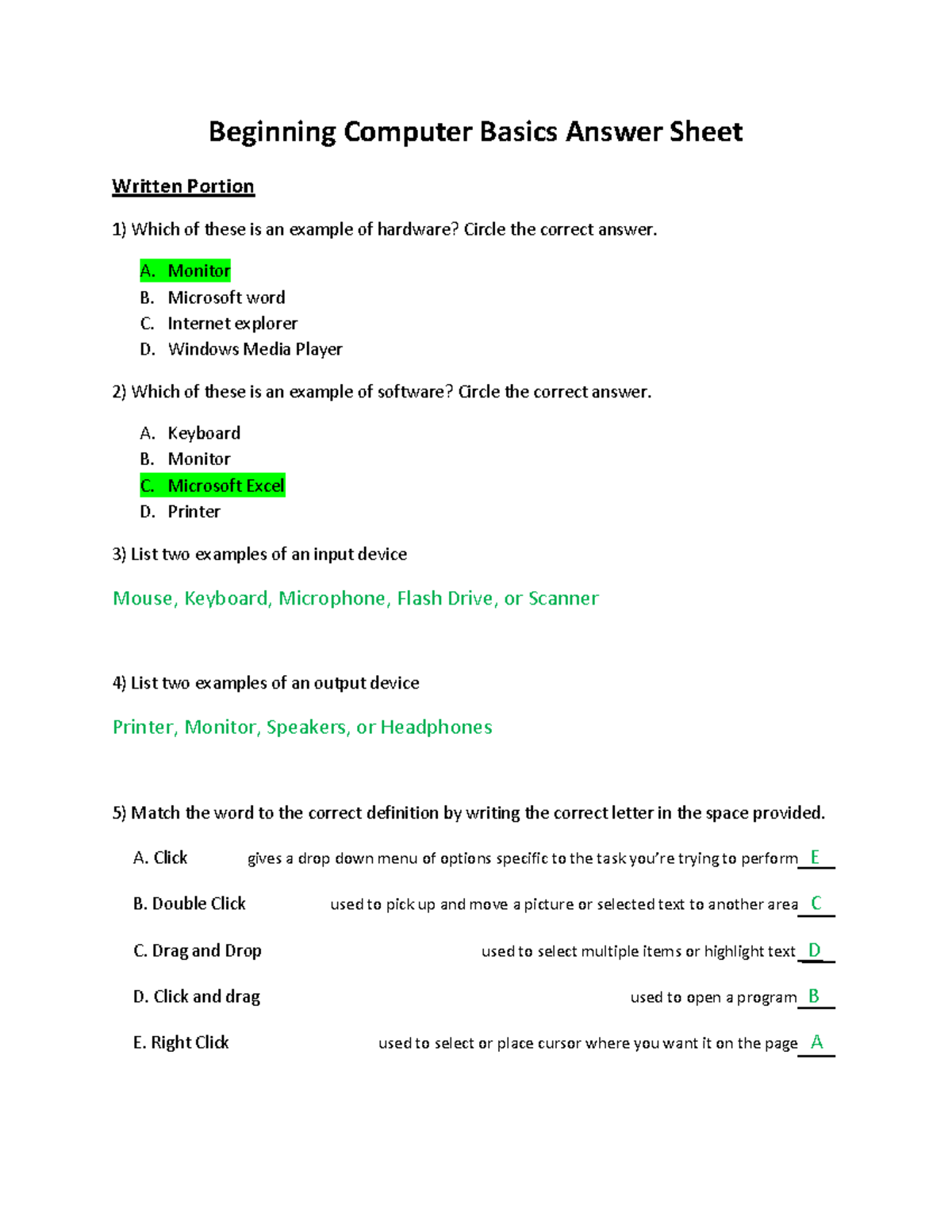 Beginning Computer Basics Answer Sheet 2015 03171543184647 - Beginning ...