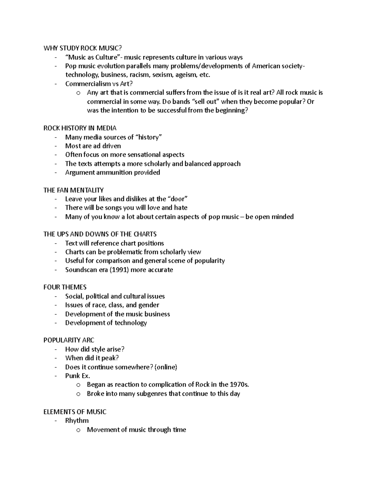 Music of the People, Rock and Pop Intro - WHY STUDY ROCK MUSIC? “Music ...