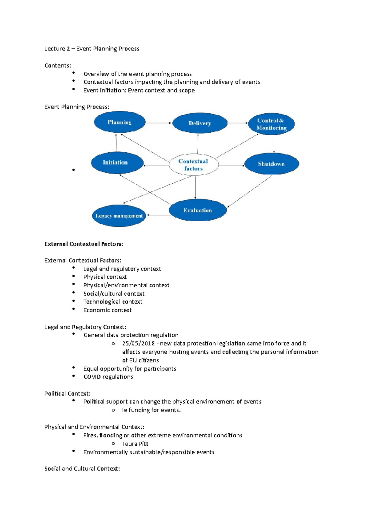 Lecture 2 - Event Planning Process - Lecture 2 – Event Planning Process ...