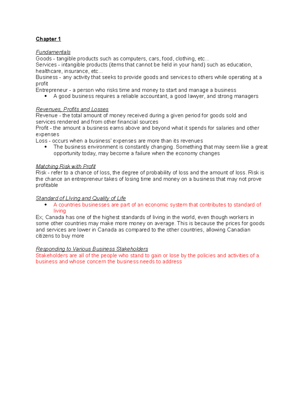 1E03 Notes - Chapter 1, 6, 7, 10, 12, 13 summary - Chapter 1 ...