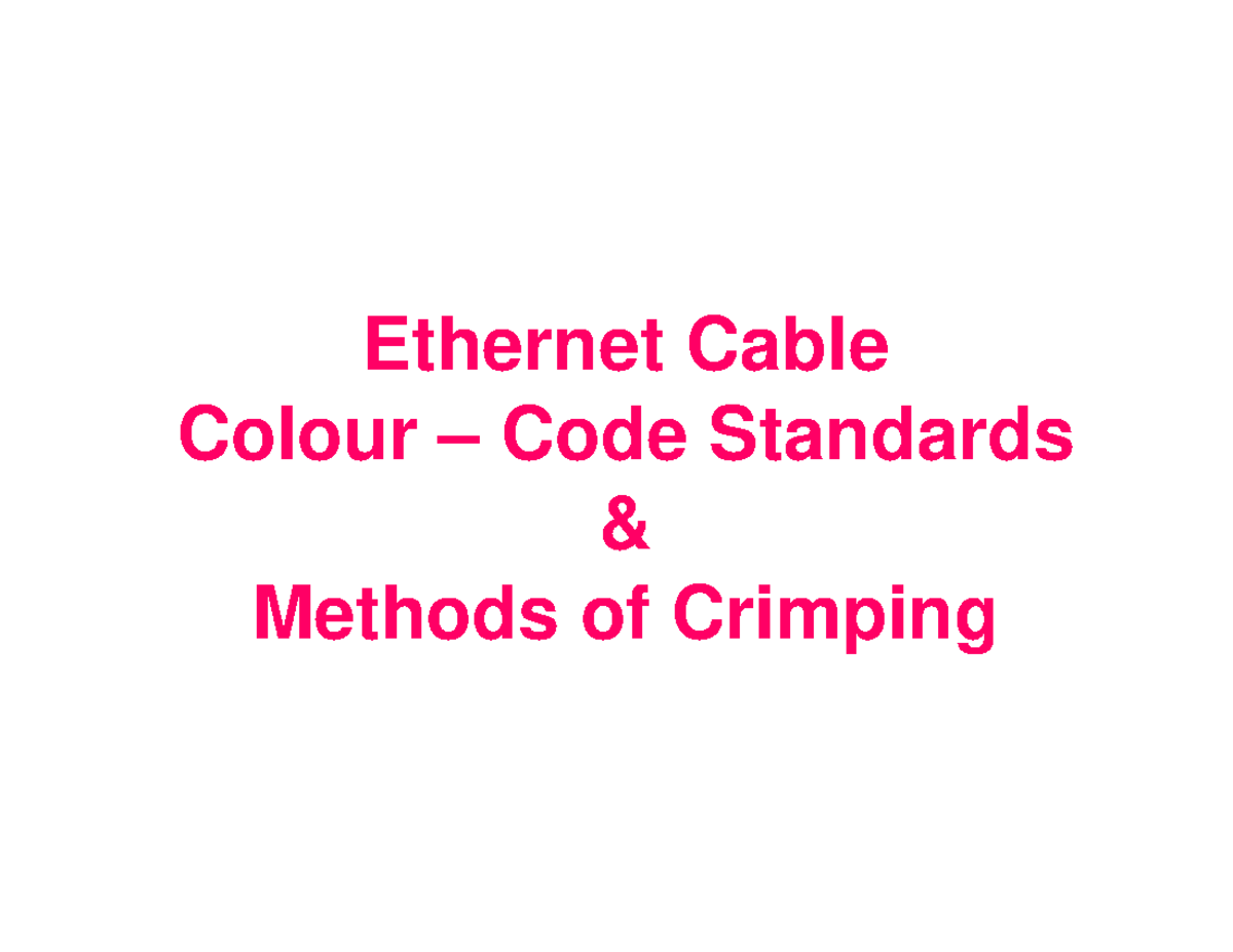 Ethernet Cable - Ethernet Cable Colour – Code Standards & Methods of ...