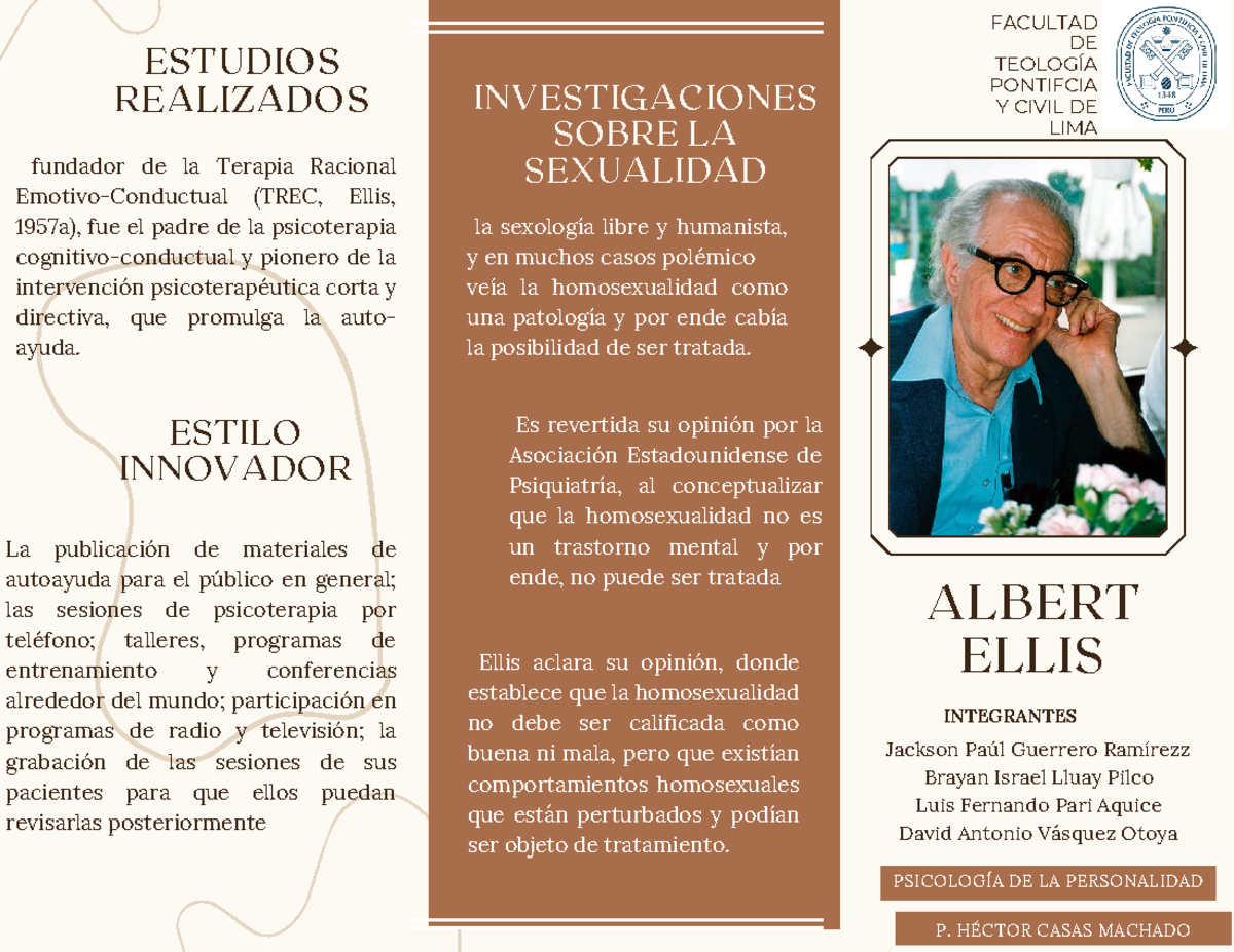 Albert Ellis - FACULTAD DE TEOLOGÍA PONTIFCIA Y CIVIL DE LIMA ALBERT ...