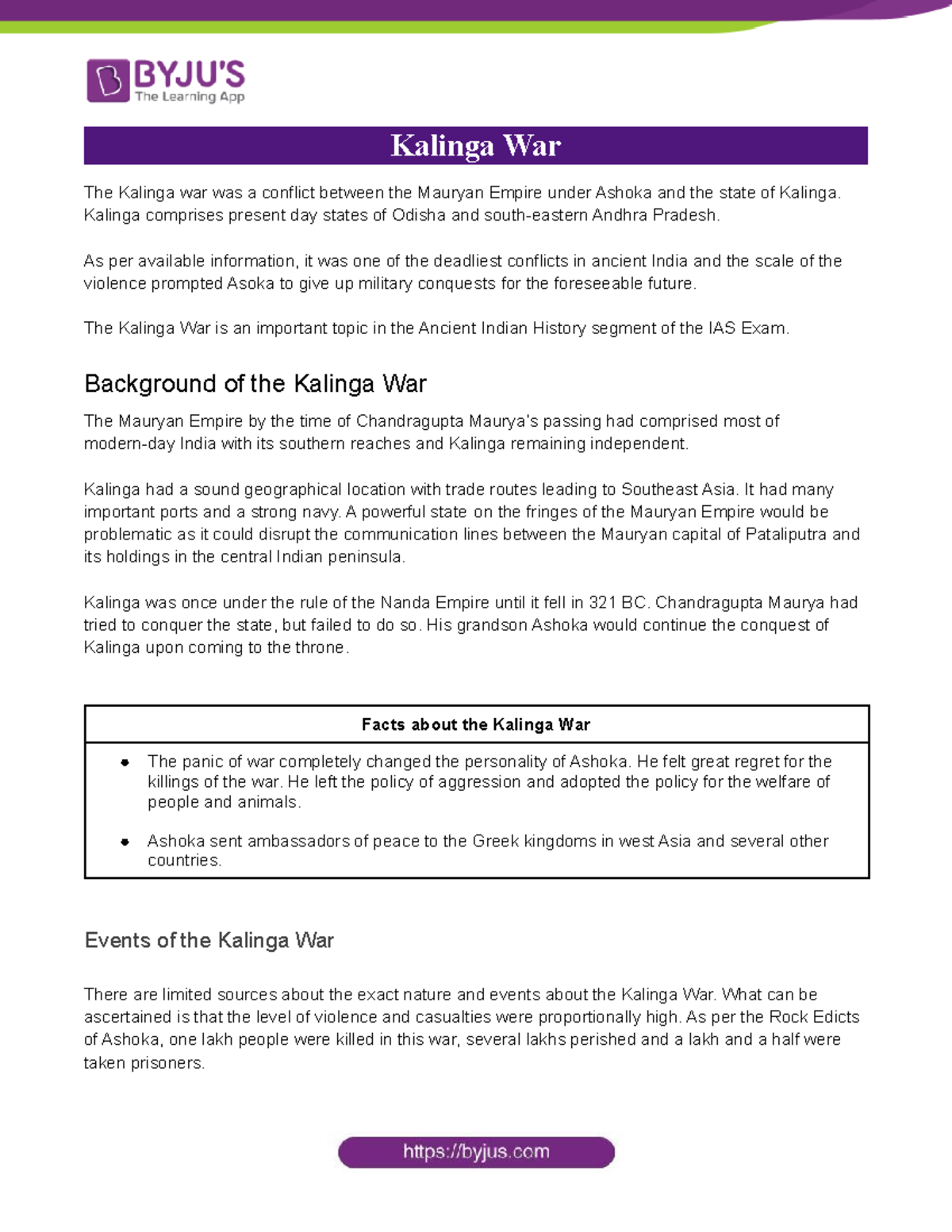 Kalinga-War - Notes - Kalinga War The Kalinga war was a conflict ...