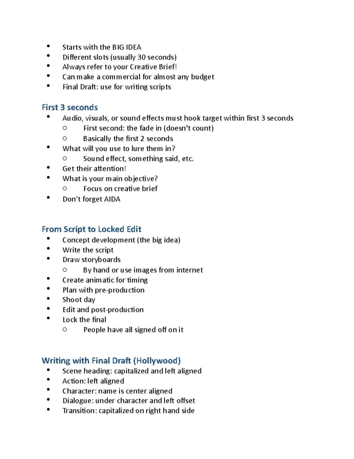 Jour 316 script writing notes - Starts with the BIG IDEA Different ...