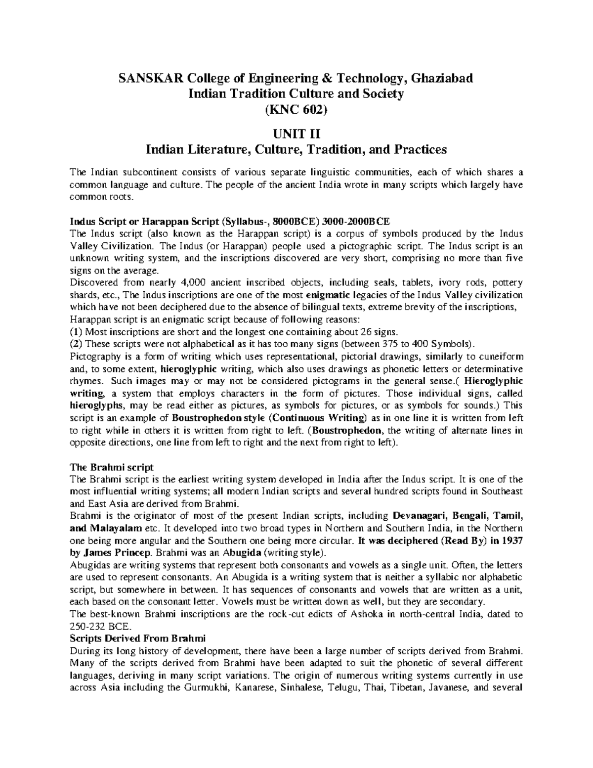 ITCS Unit-2 - SANSKAR College of Engineering & Technology, Ghaziabad ...
