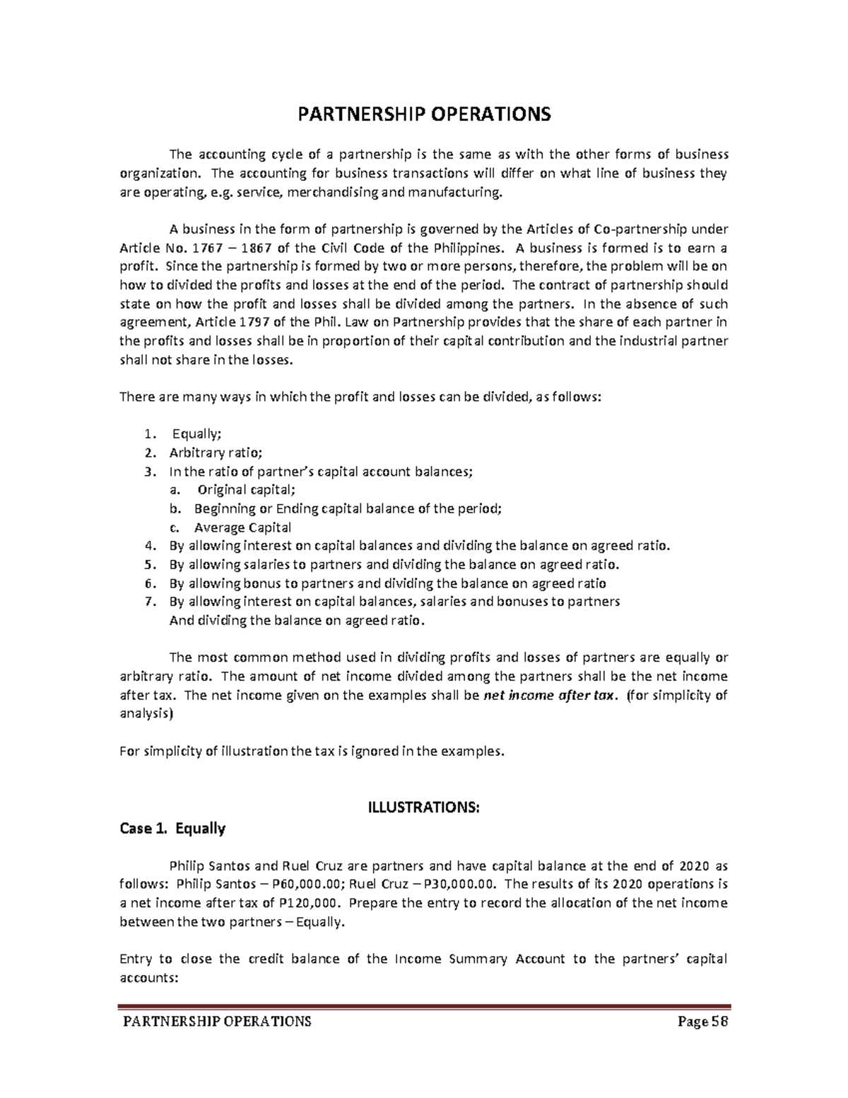 3 Partnership Operations IM - PARTNERSHIP OPERATIONS The accounting ...